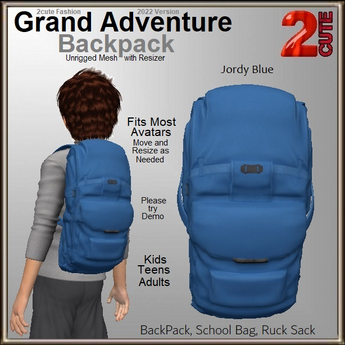 Second Life Marketplace - Grand Adventure Backpack [2cute] Jordy Blue